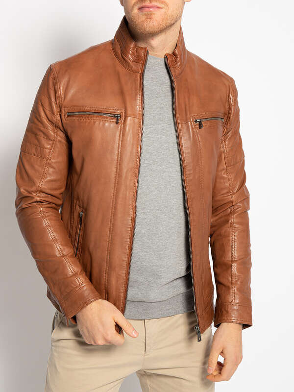 Bugatti Leather Jacket , cognac – Stonelix Wear